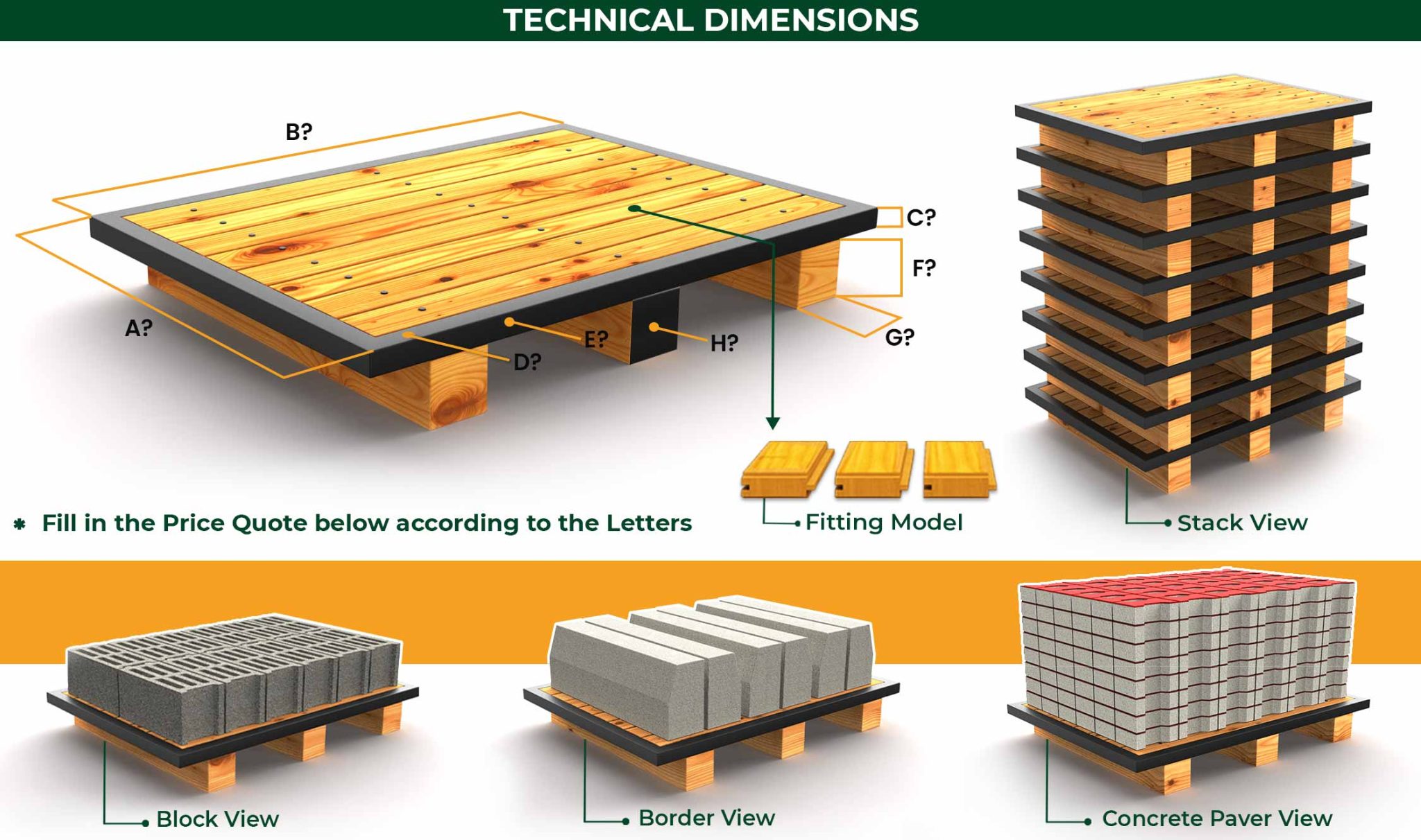 3 RUNNERS WOODEN LEGS PALLET WITH FRAME - Mega Wooden Pallet