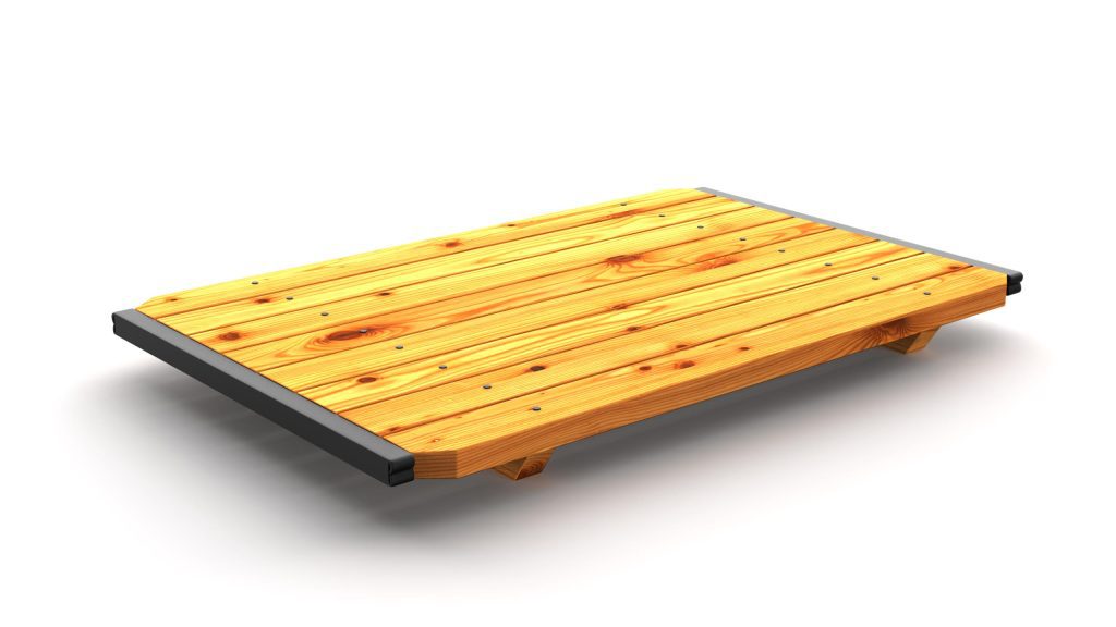 WOODEN PALLET WITH 2 RUNNERS AND METAL EDGE - Mega Wooden Pallet